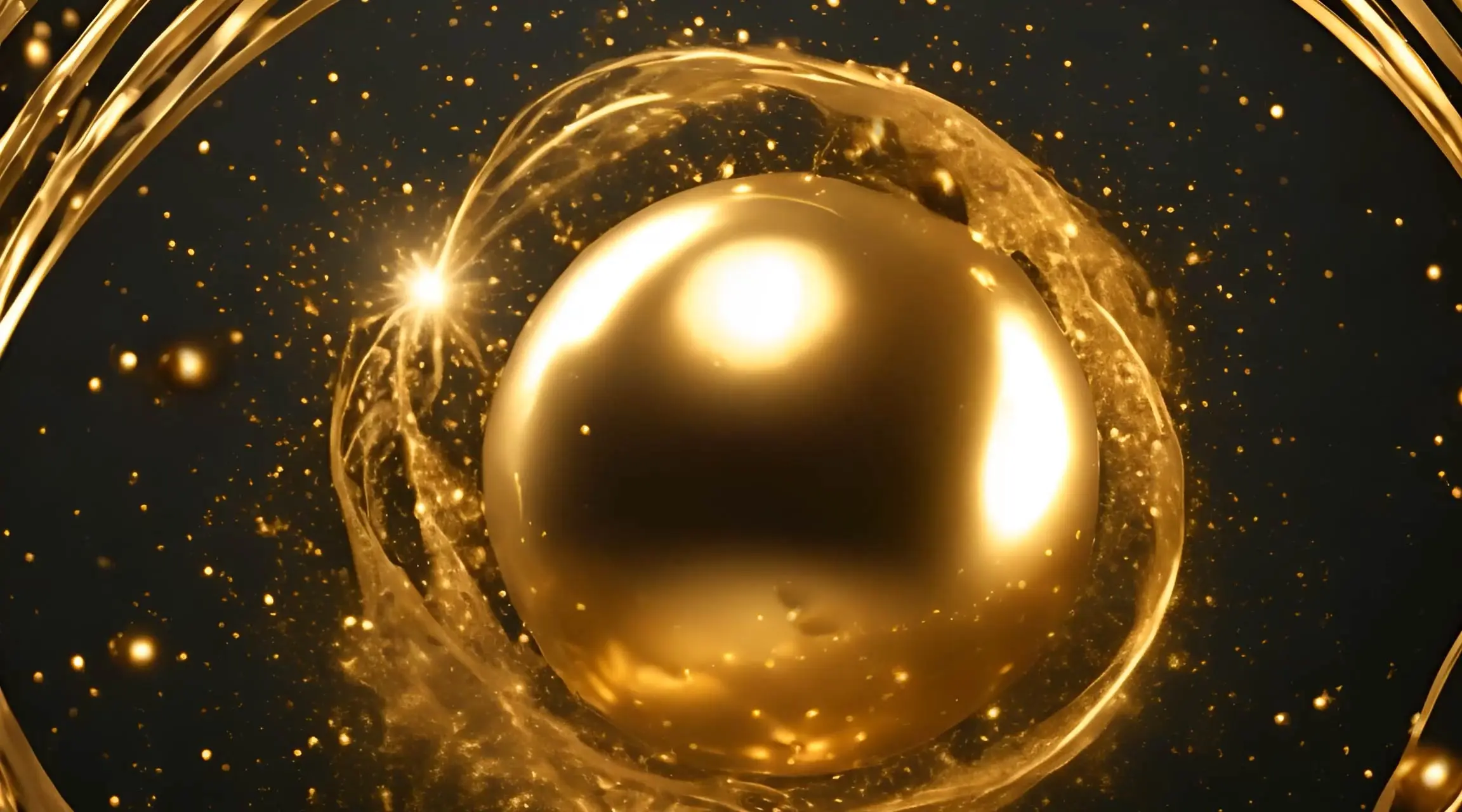 Opulent Orbit Luxurious Golden Particle Loop | Videos